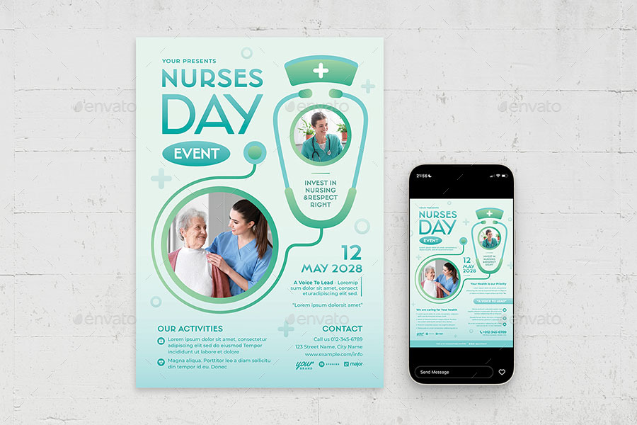 Nurses Day Event Flyer Template, Print Templates | GraphicRiver