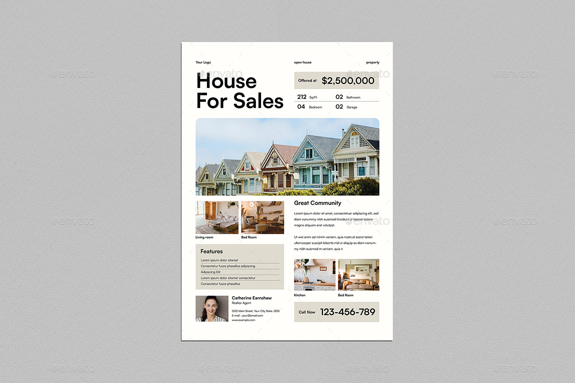 Simple Real Estate Flyer, Print Templates | GraphicRiver