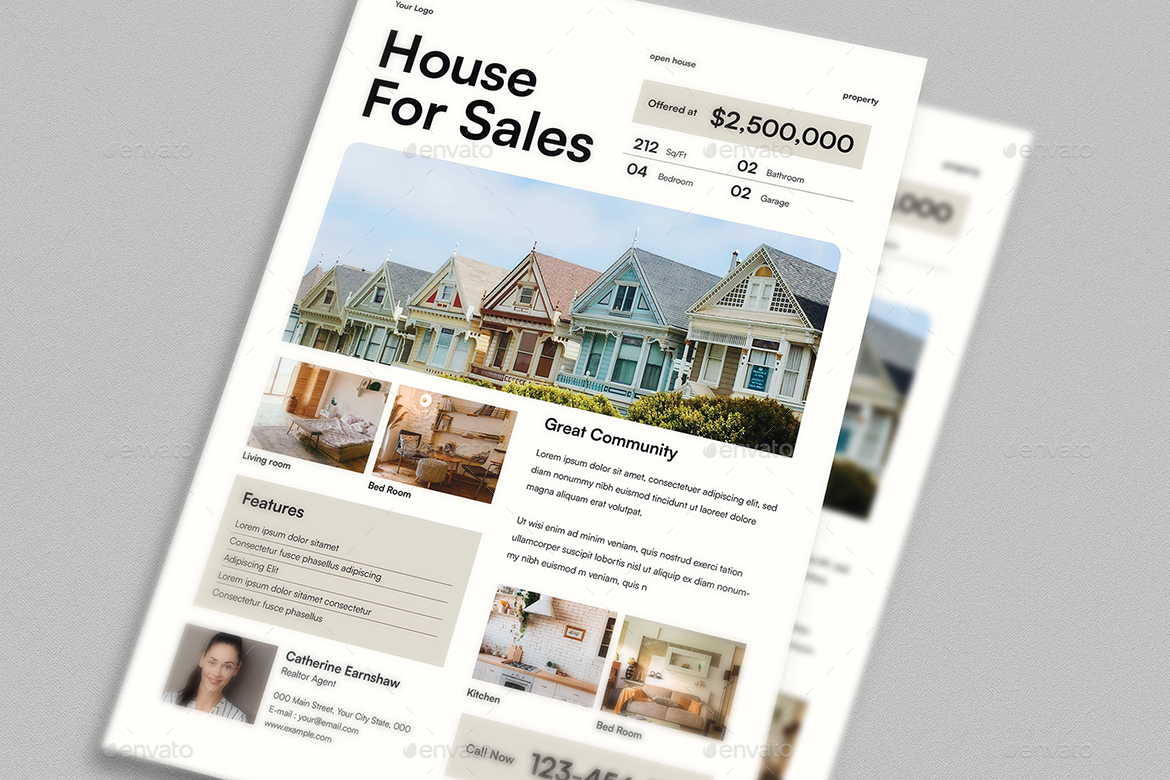 Simple Real Estate Flyer, Print Templates | GraphicRiver