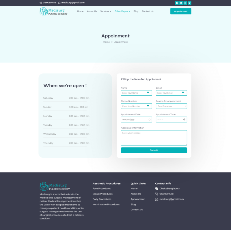 Medisurg - Plastic Surgery Clinic Elementor Template Kit by kitspro