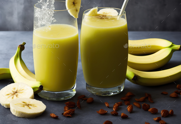 glass of banana juice in water splash Stock Photo by Stockphoty | PhotoDune
