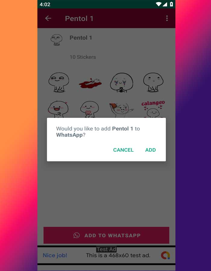 Sticker For WhatsApp Animated, Static Asset And Ads Json Online by kafarich