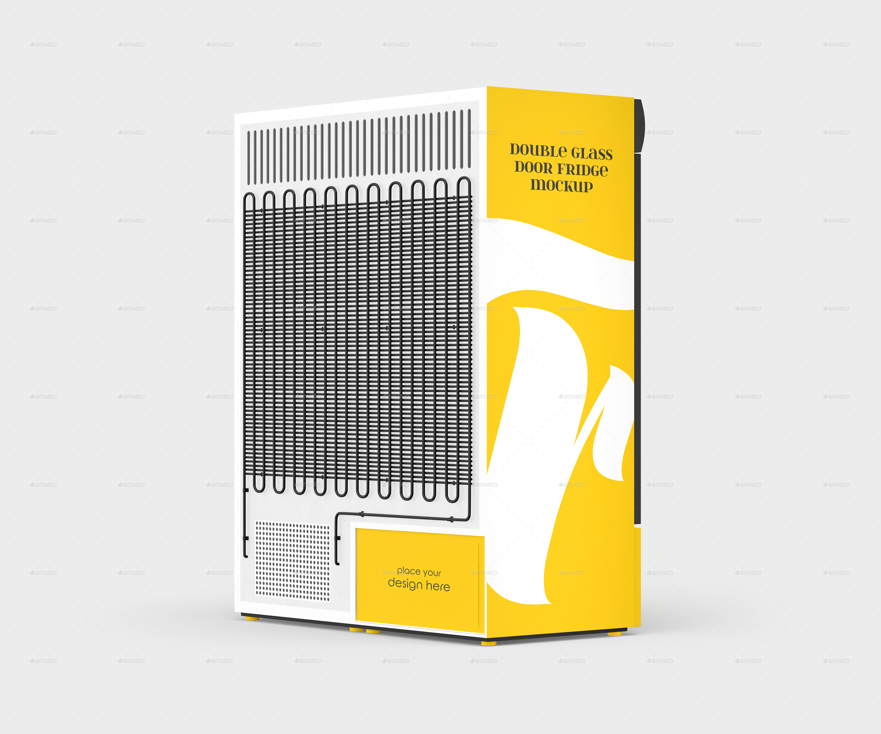 Double Glass Door Fridge Mockup Set, Graphics | GraphicRiver