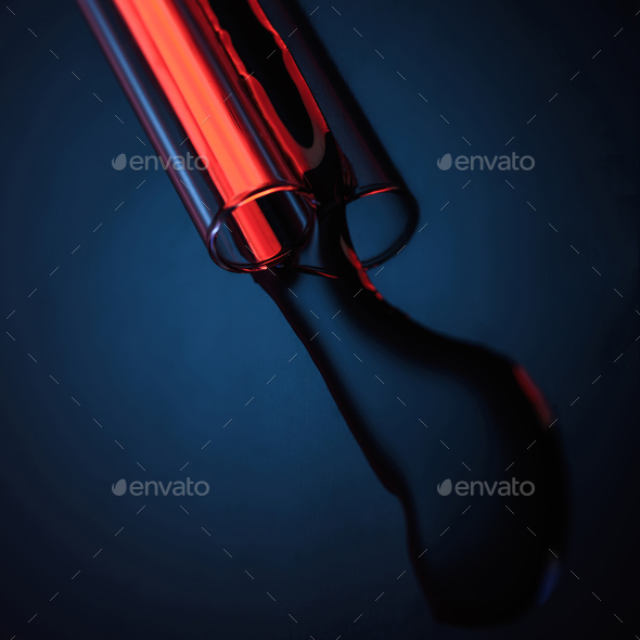 spilled liquid from glass tube on table in laboratory Stock Photo by ...