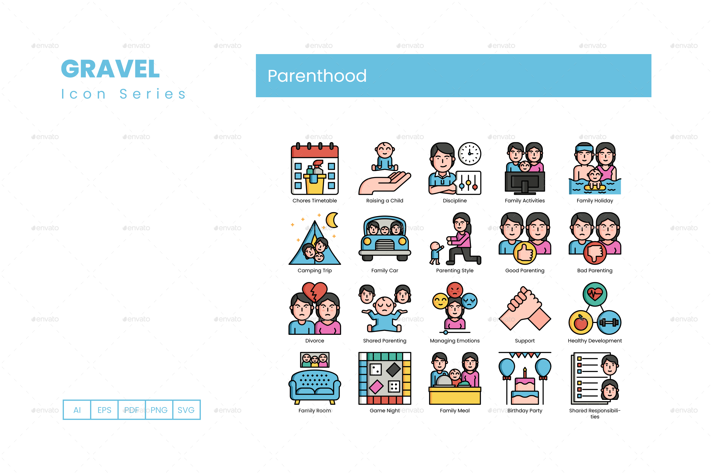 60 Parenthood Icons | Gravel Series, Icons | GraphicRiver