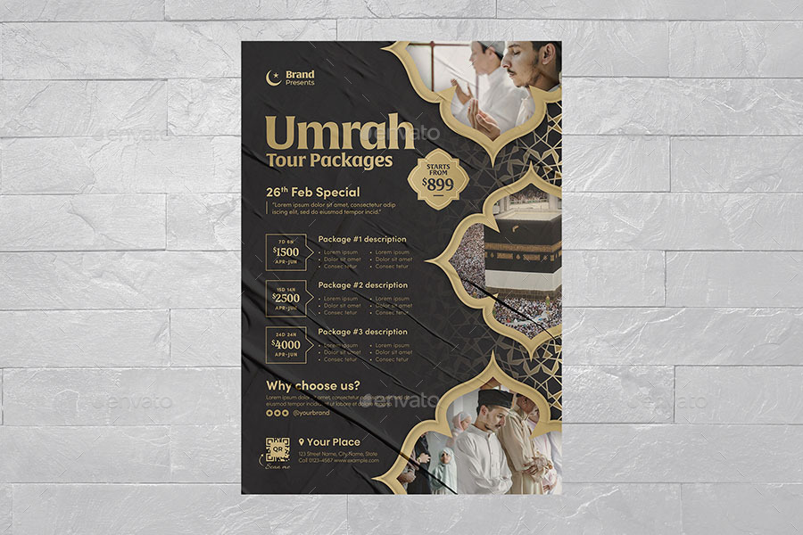 Umrah Flyer Template, Print Templates | GraphicRiver