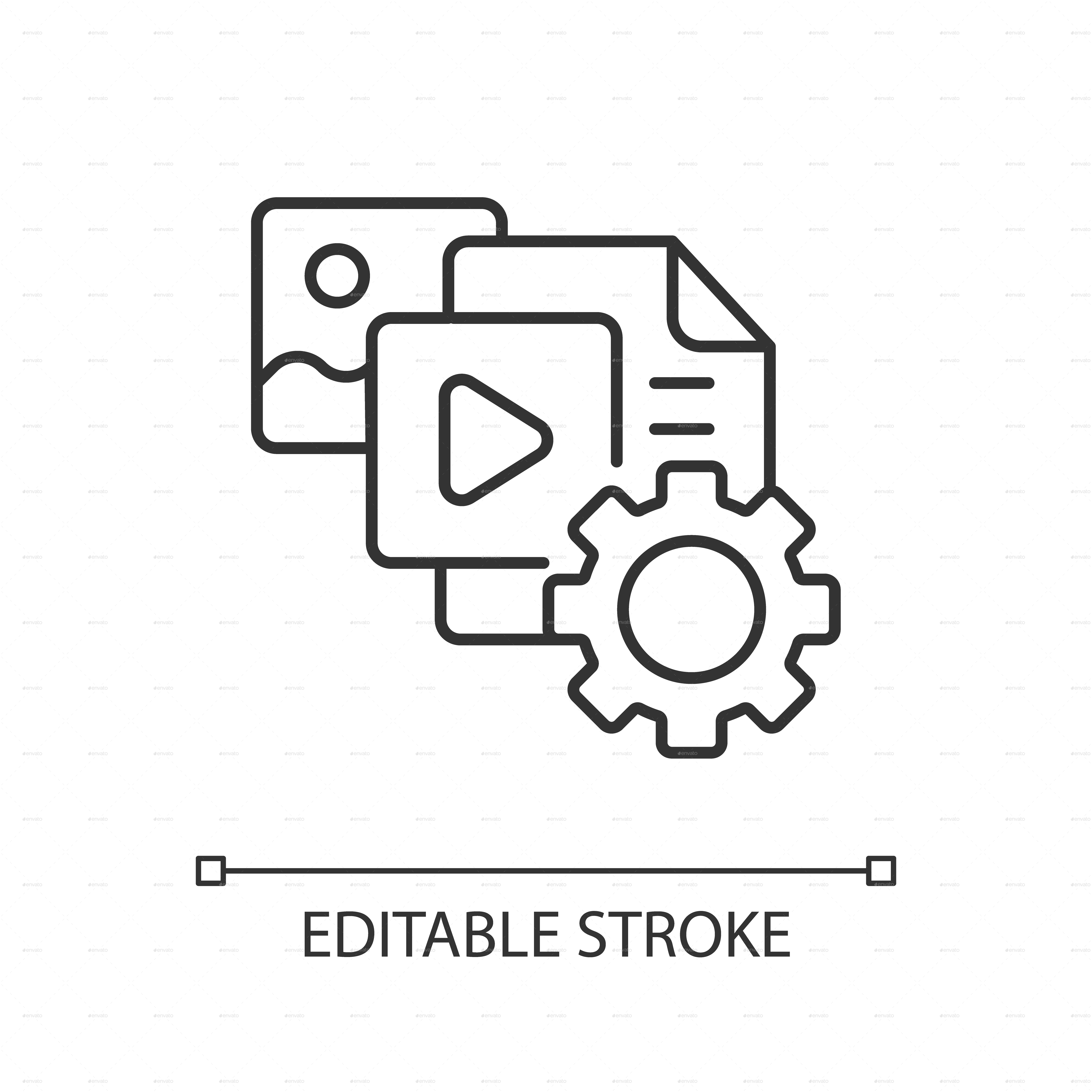 Release Management Linear Big Icons Set, Icons | GraphicRiver