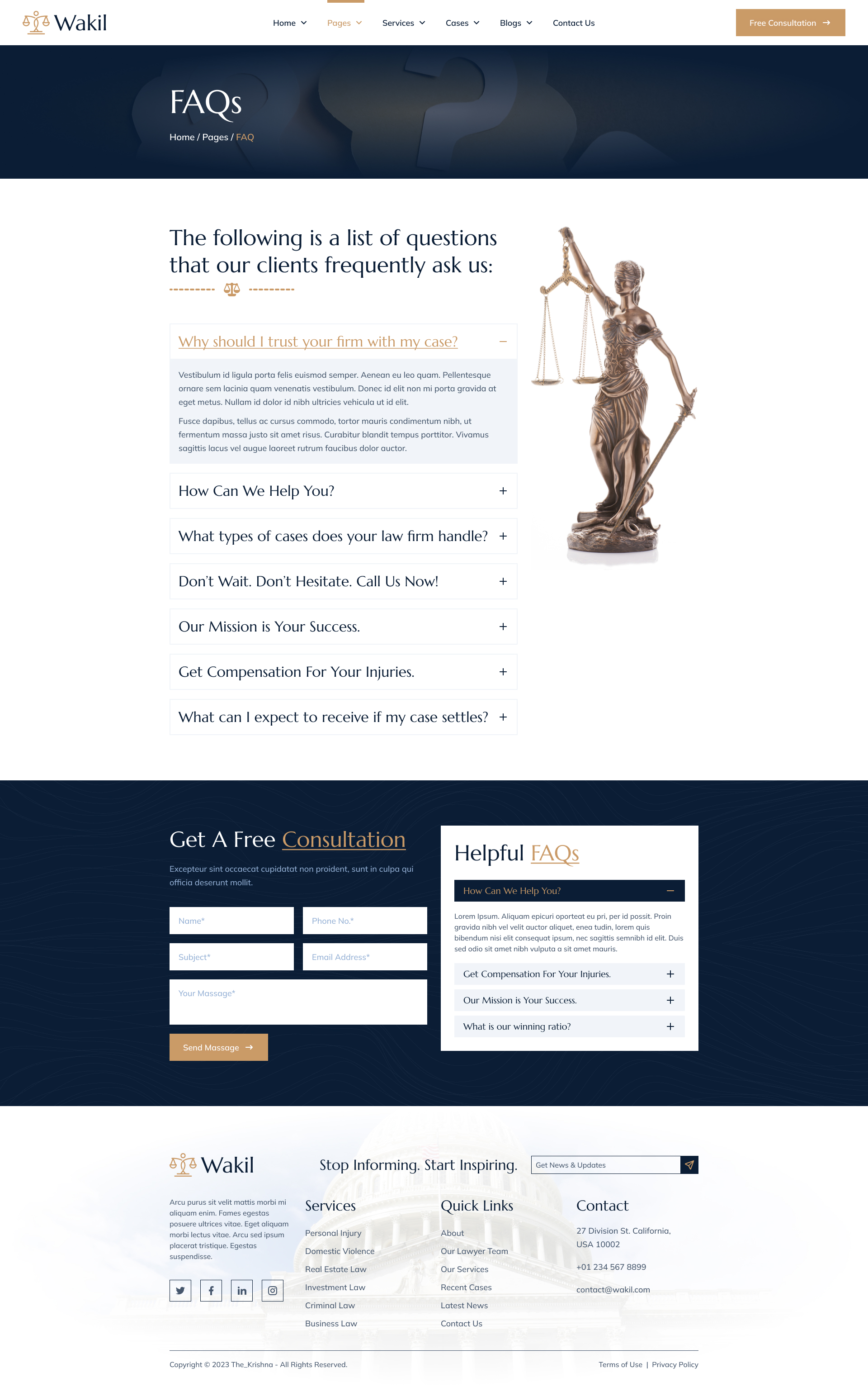 Lawyer & Attorney UI Theme - Wakil Law Firm by The_Krishna | ThemeForest