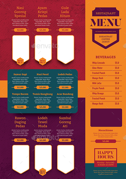 Restaurant Menu, Print Templates | GraphicRiver