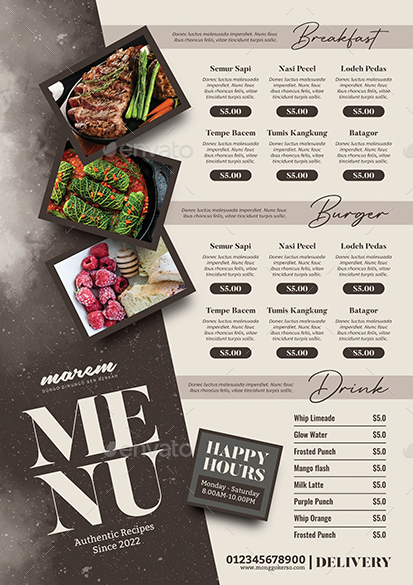 Food Menu, Print Templates | GraphicRiver