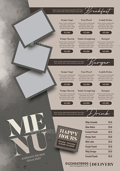 Food Menu, Print Templates | GraphicRiver