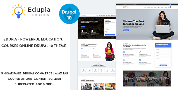 Edupia - Powerful Education, Courses Online Drupal Theme
