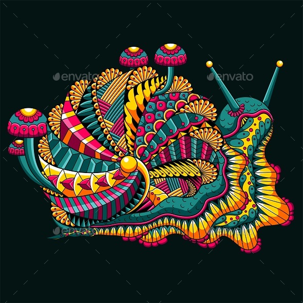 Snail Mandala Zentangle, Vectors | GraphicRiver