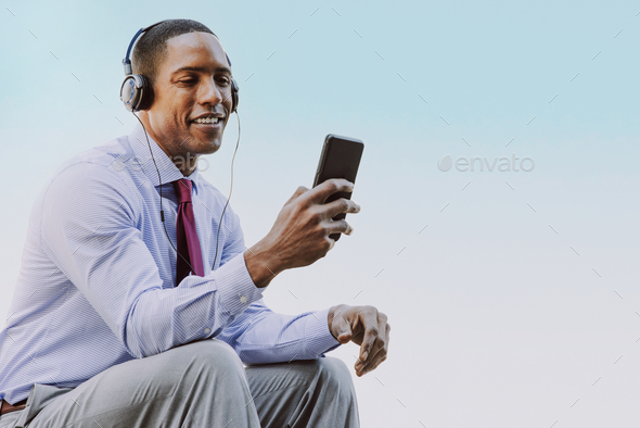 Handsome male african american business man CEO in a stylish corporate ...