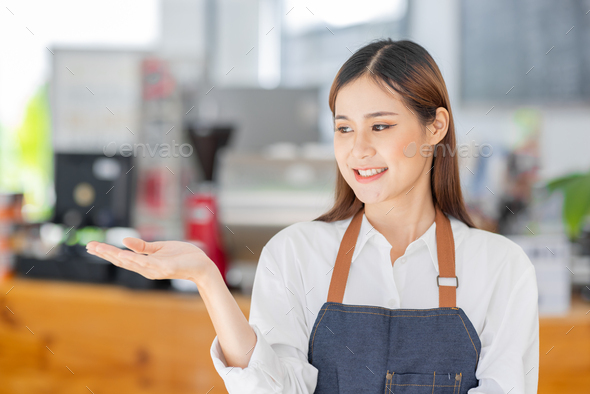 Startup successful small business owner sme beauty girl and apron ...