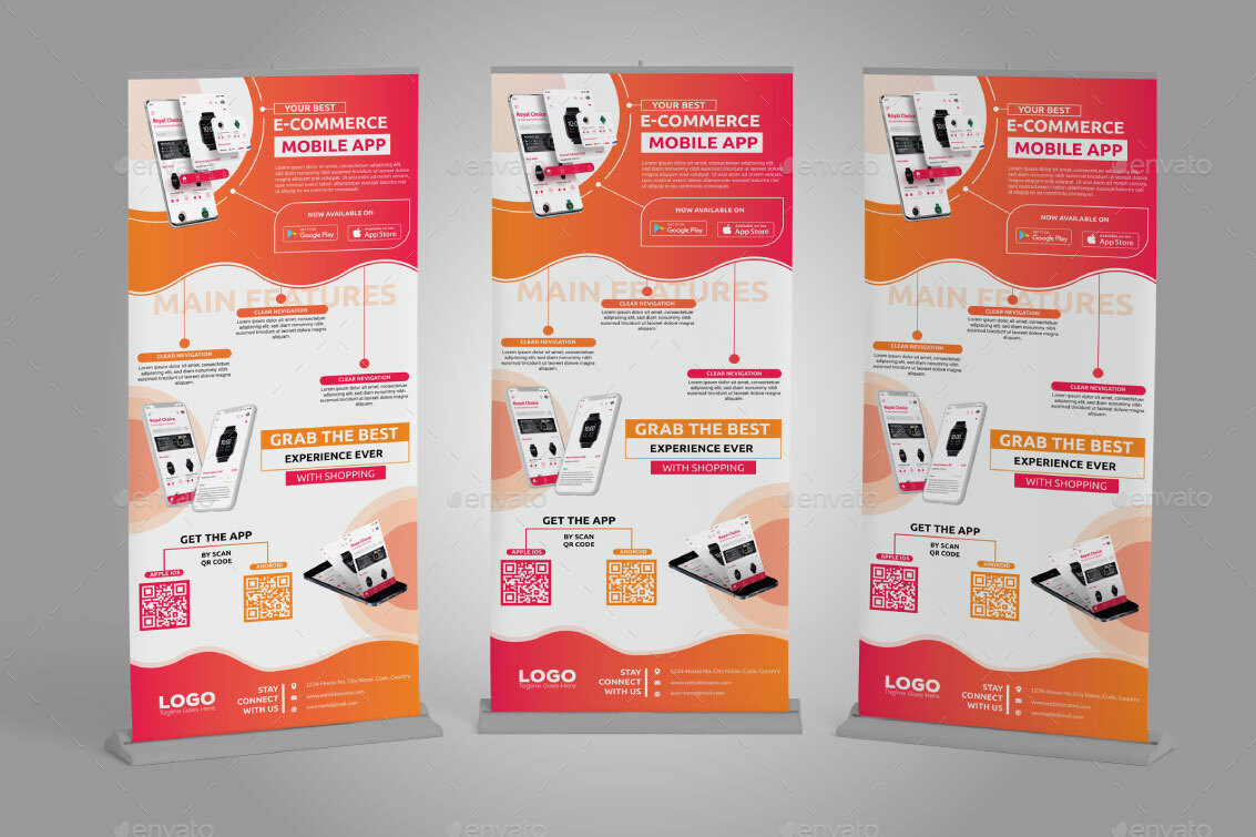 App Promotional Roll Up Banner, Print Templates | GraphicRiver