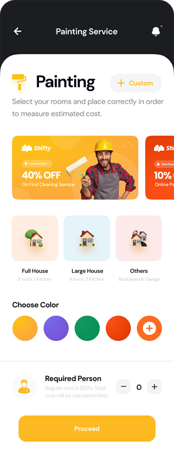 Shifty - Home Service App UI Kit Template (Figma Included) by dokkanagency