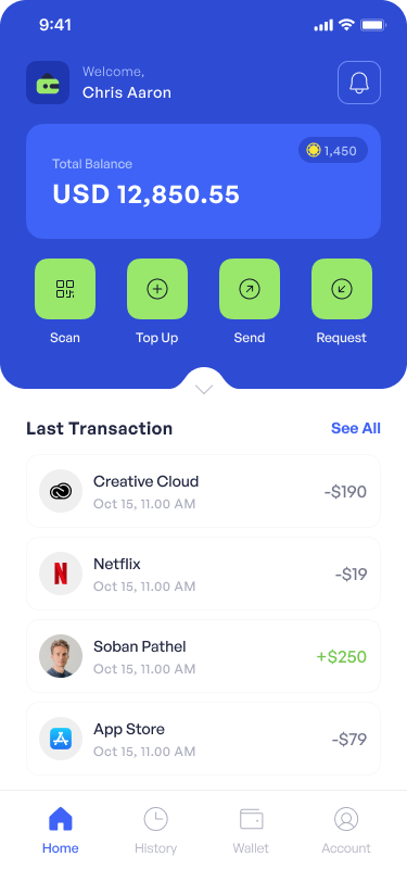 Moni - Digital Wallet Flutter App Ui Template(Figma Included) by ...
