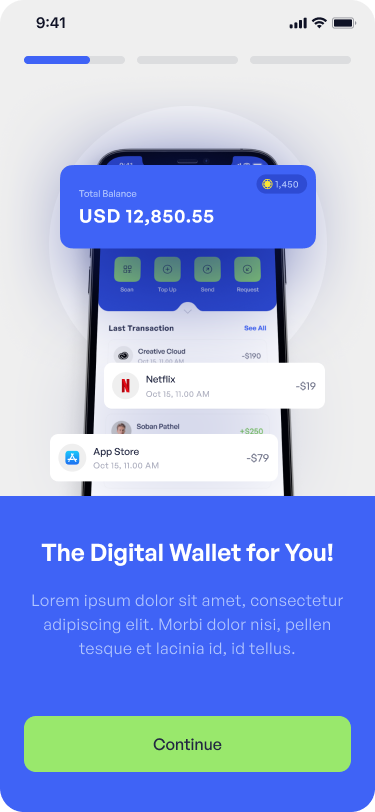 Moni - Digital Wallet Flutter App Ui Template(Figma Included) by dokkanagency