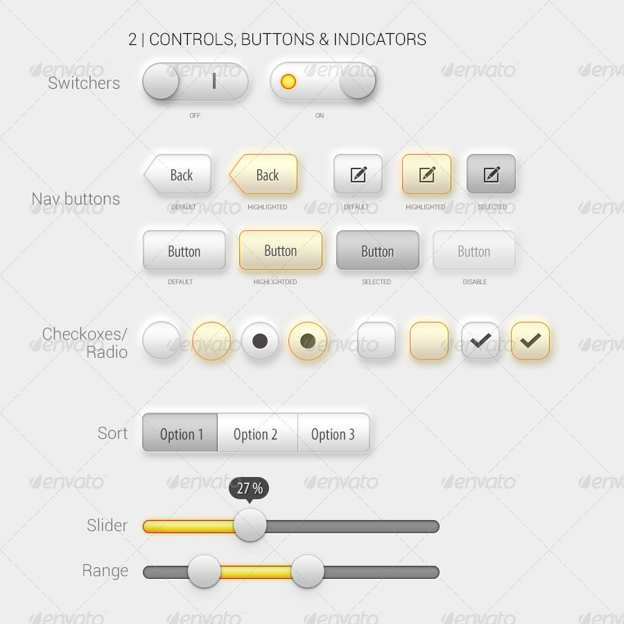 iOS User Interface Kit, Web Elements | GraphicRiver