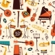 Jazz Live Music Seamless Pattern, Vectors | GraphicRiver
