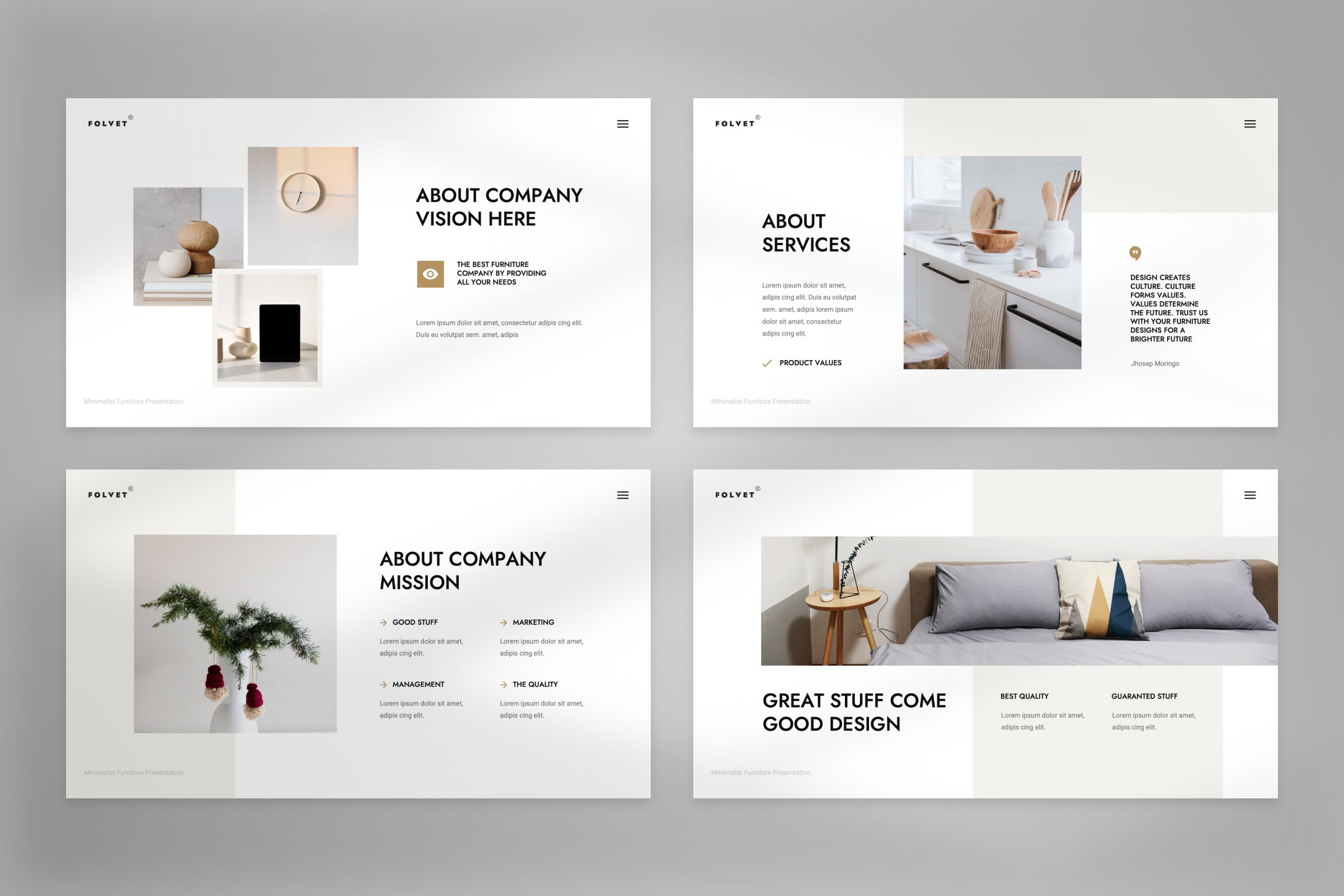 Folvet - Minimalist Furniture Powerpoint, Presentation Templates ...