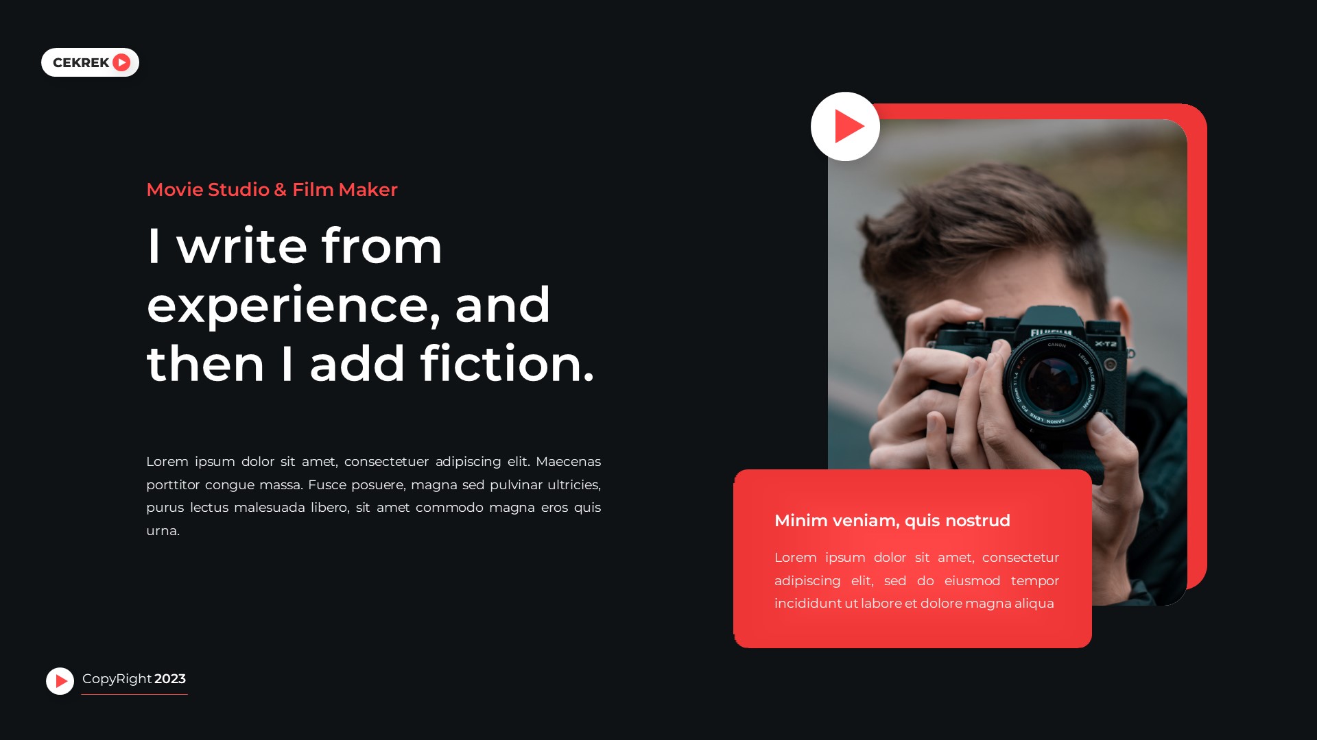Cekrek - Movie Studio & Film Maker Powerpoint Template, Presentation ...