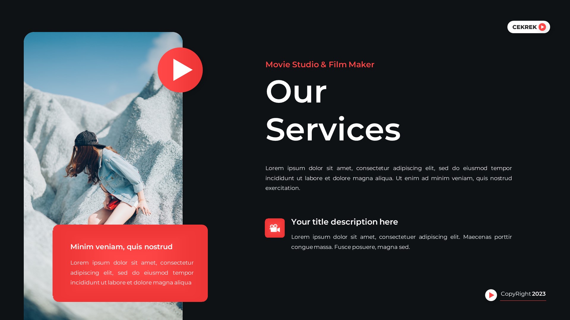 Cekrek - Movie Studio & Film Maker Google Slides Template, Presentation ...