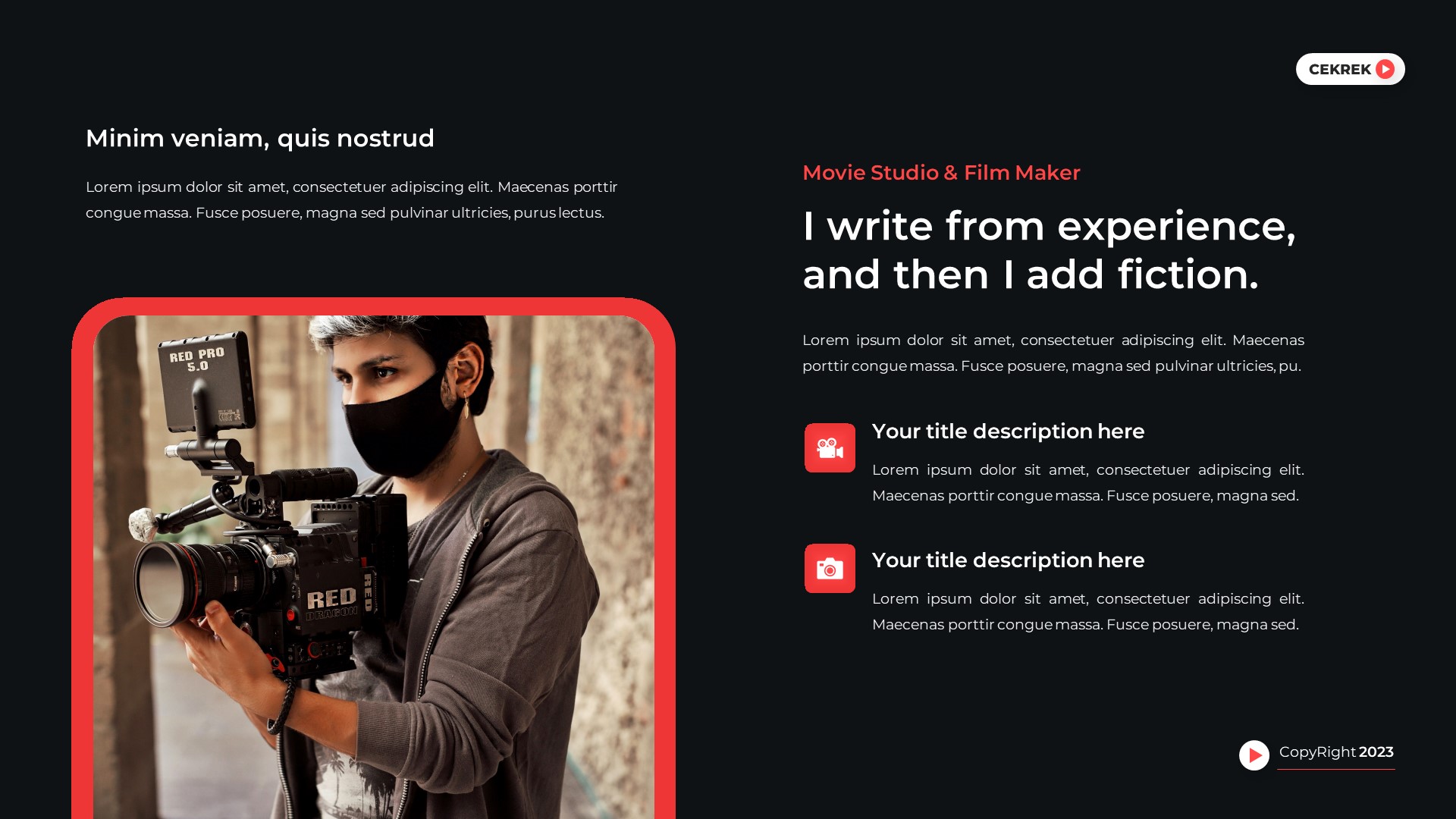 Cekrek - Movie Studio & Film Maker Google Slides Template, Presentation ...