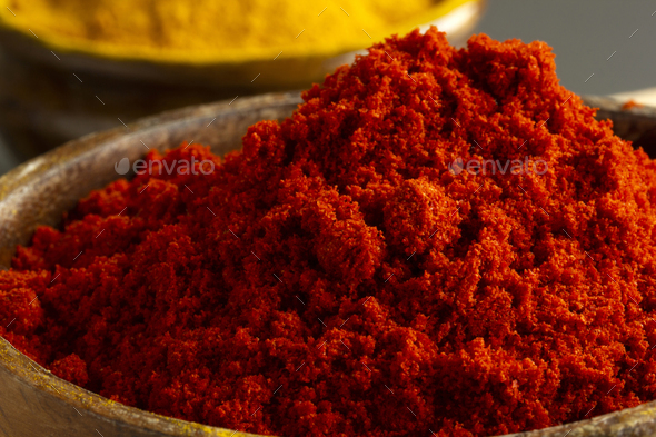 chilli powder and yellow spice Stock Photo by safakc1 | PhotoDune