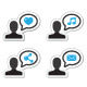 User Communication Vector Icons on Labels Set, Vectors | GraphicRiver