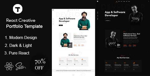 Tonu - Creative Portfolio React Template by themepresss | ThemeForest