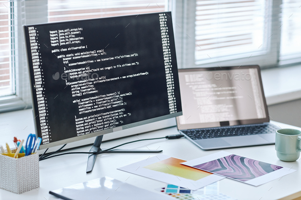 Background image of computer screen with code lines Stock Photo by ...