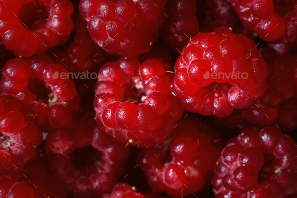 Raspberry macro background. The texture of the food. Stock Photo by ...