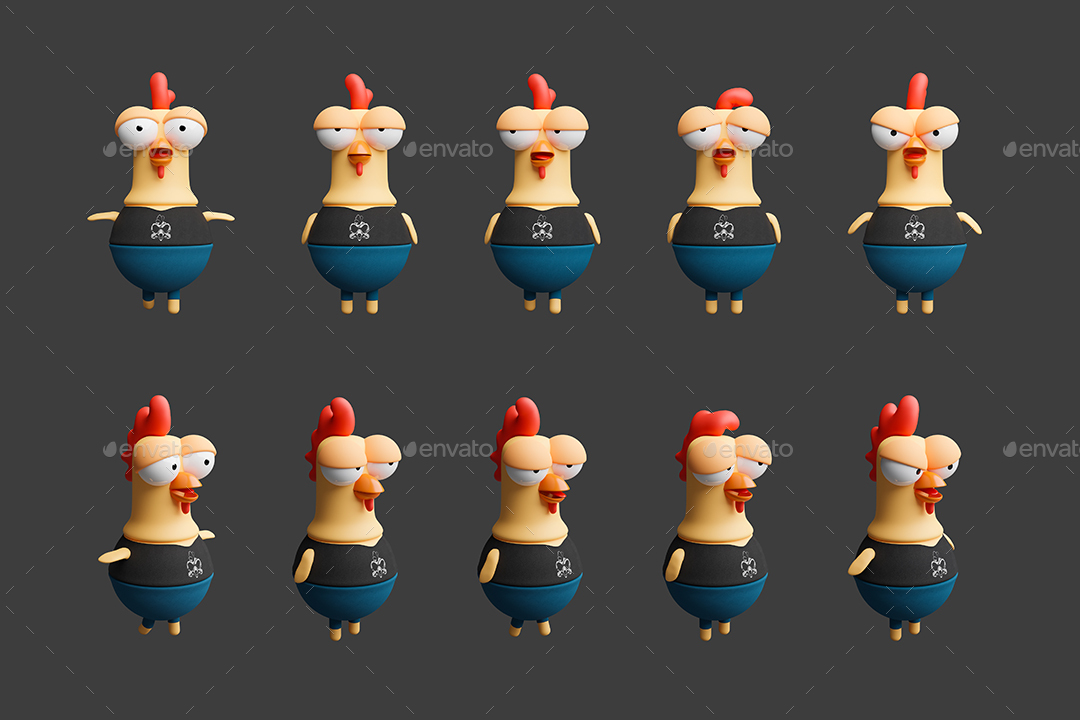 Chicken 3D Characters Illustration, Graphics | GraphicRiver