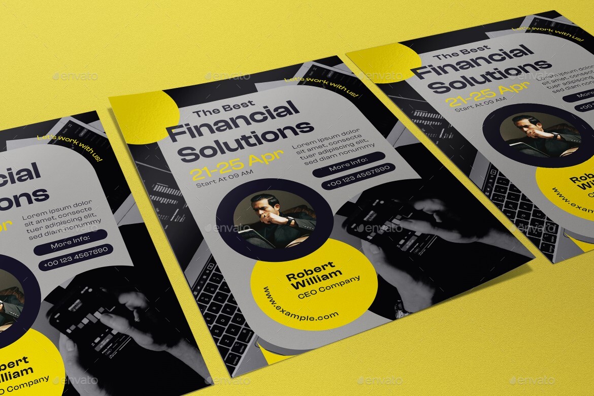 Yellow Modern Finance Flyer, Print Templates | GraphicRiver