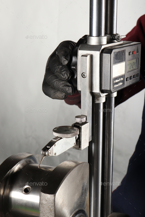 Precise measurement on the crankshaft Stock Photo by safakc1 | PhotoDune