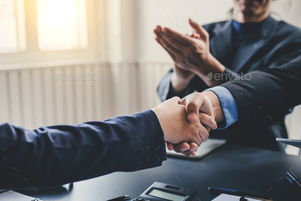 Business people shaking hands. Congratulations and success of the ...