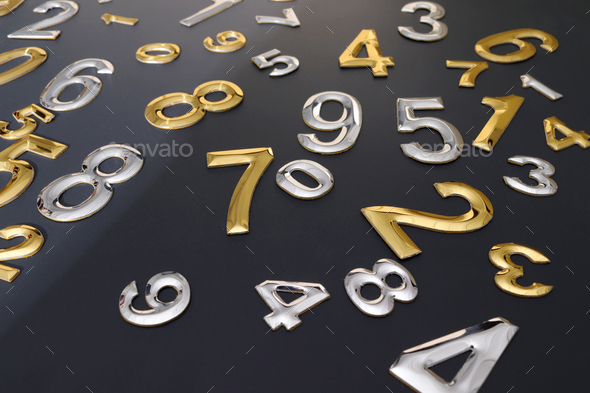 Numbers on a black background Stock Photo by safakc1 | PhotoDune