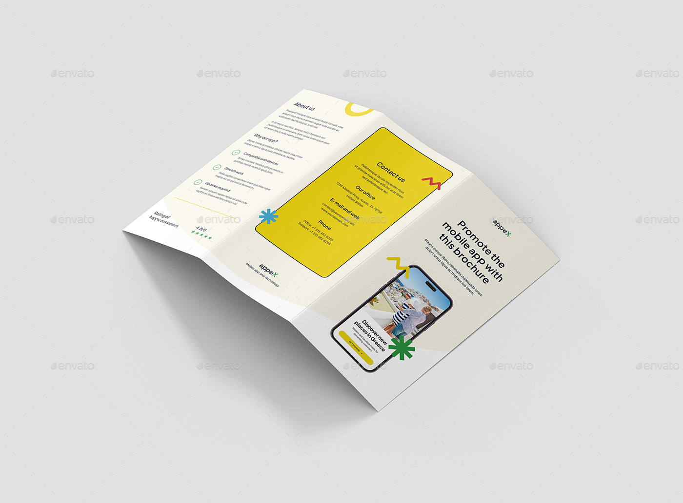 Promo App Brochure Tri-Fold Template, Print Templates | GraphicRiver
