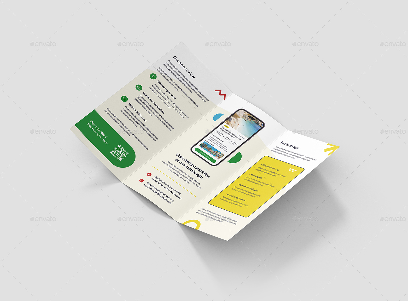 Promo App Brochure Tri-Fold Template, Print Templates | GraphicRiver