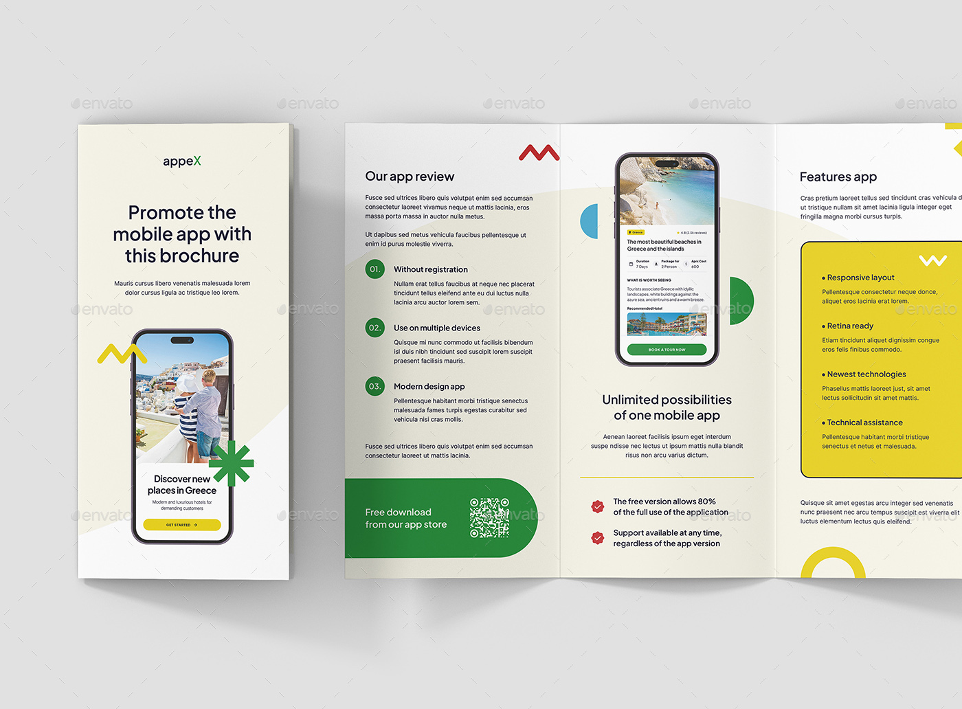 Promo App Brochure Tri-Fold Template, Print Templates | GraphicRiver