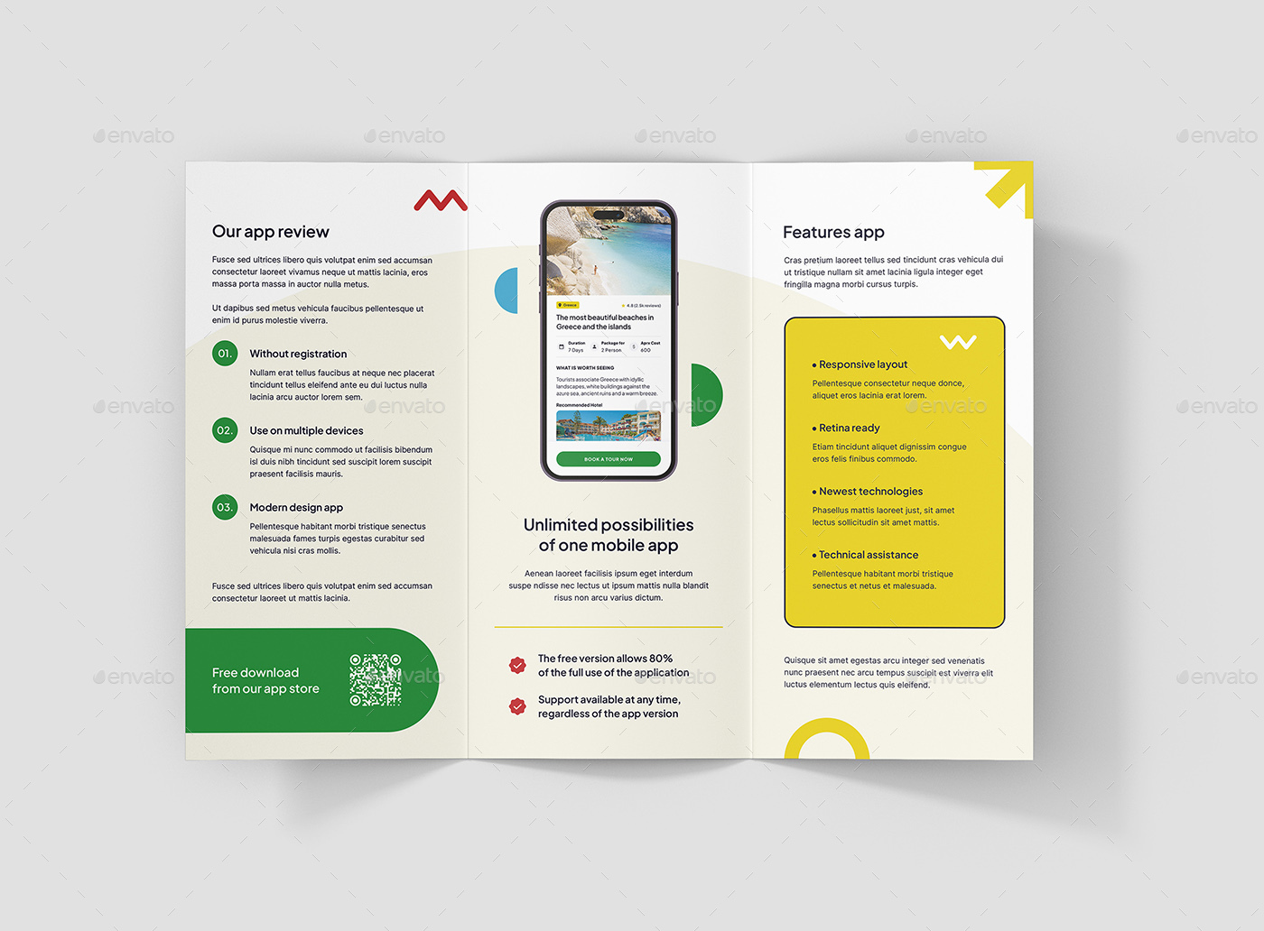 Promo App Brochure Tri-Fold Template, Print Templates | GraphicRiver