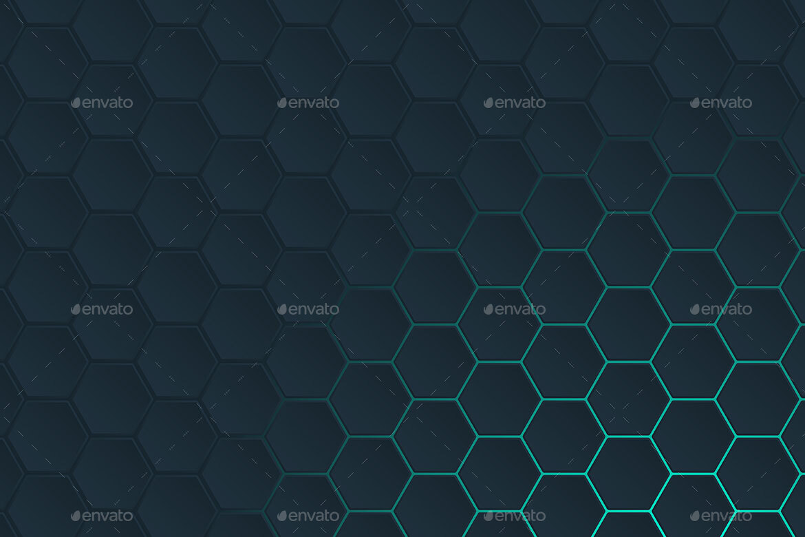 Hexagon Grid with Gradient Backlight Backgrounds, Graphics | GraphicRiver