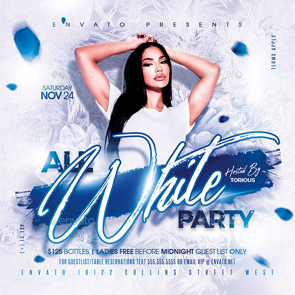 All White Party Flyer Template, Print Templates | GraphicRiver