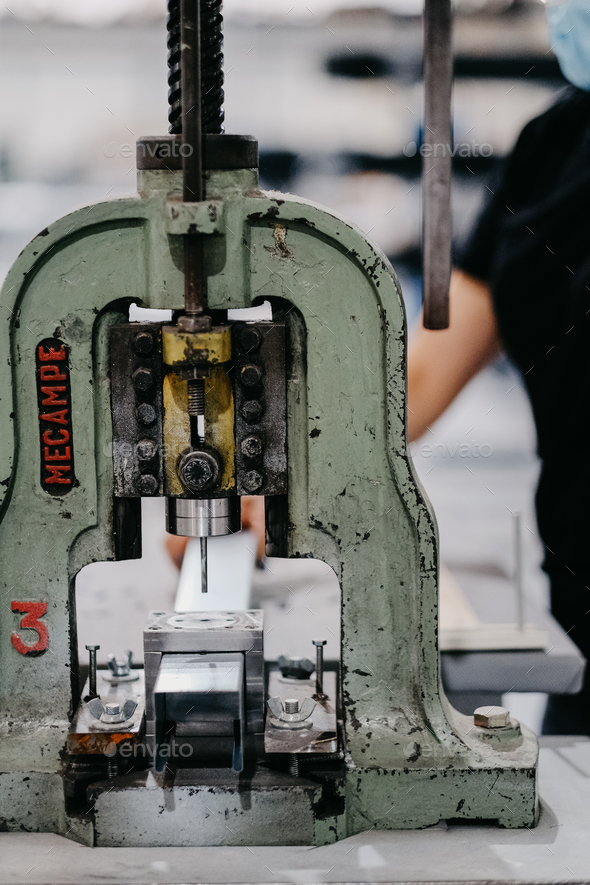 Factory for the production of blinds. Materials and equipment used for ...