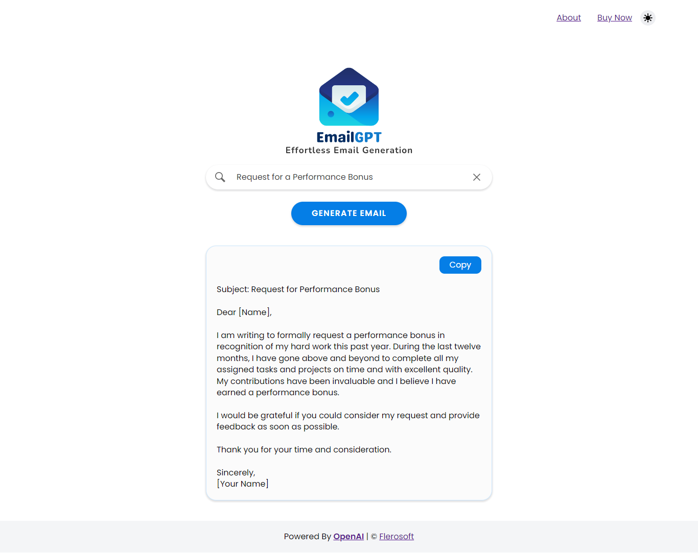 EmailGPT | Effortless Email Generation, Powered By OpenAI by Flerosoft