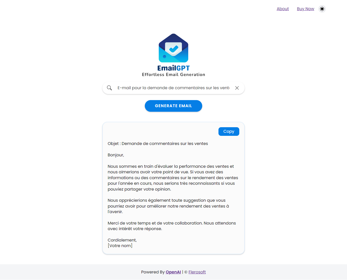 EmailGPT | Effortless Email Generation, Powered By OpenAI by Flerosoft