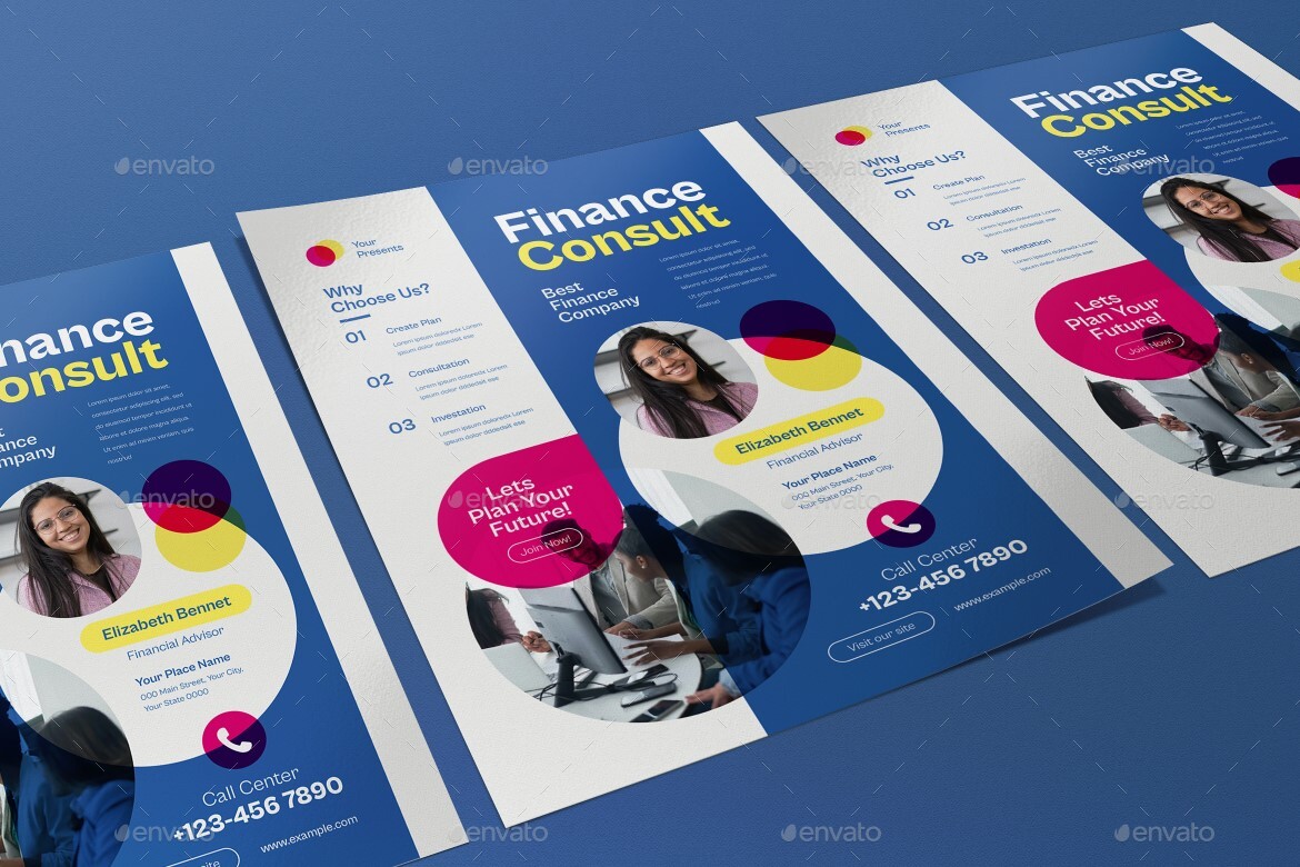 Blue Riso Print Finance Flyer, Print Templates | GraphicRiver