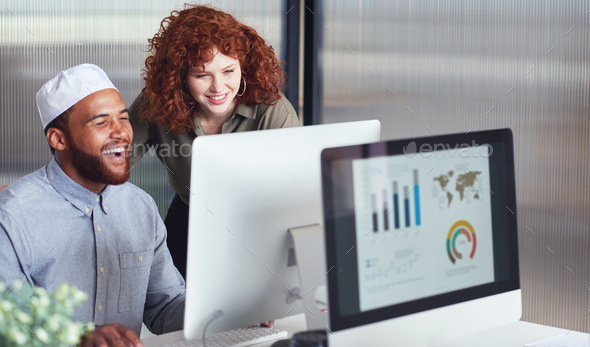 Business people working using computer in office manager woman helping ...